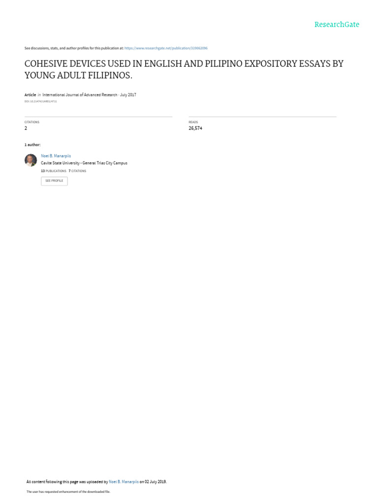 DR - Nbmanarpiis Cohesive Devices | PDF | English Language | Tagalog ...