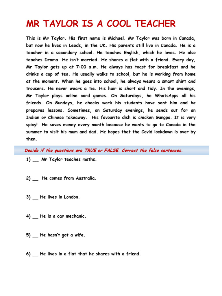 Cus Studio - MR Taylor Is A Cool Teacher | PDF