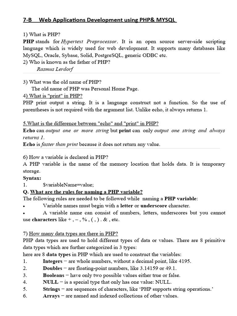 PHP & MySQL Web Development Guide | PDF