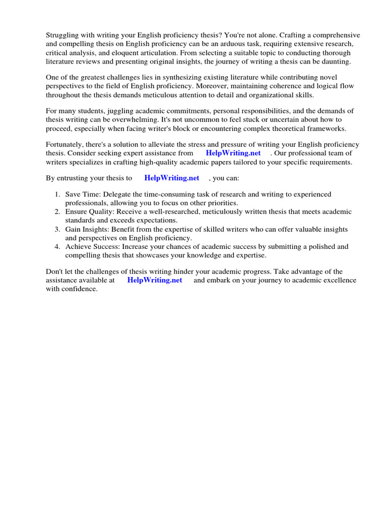 English Proficiency Thesis PDF | PDF | English As A Second Or Foreign ... English Proficiency Thesis PDF | PDF | English As A Second Or Foreign ...
