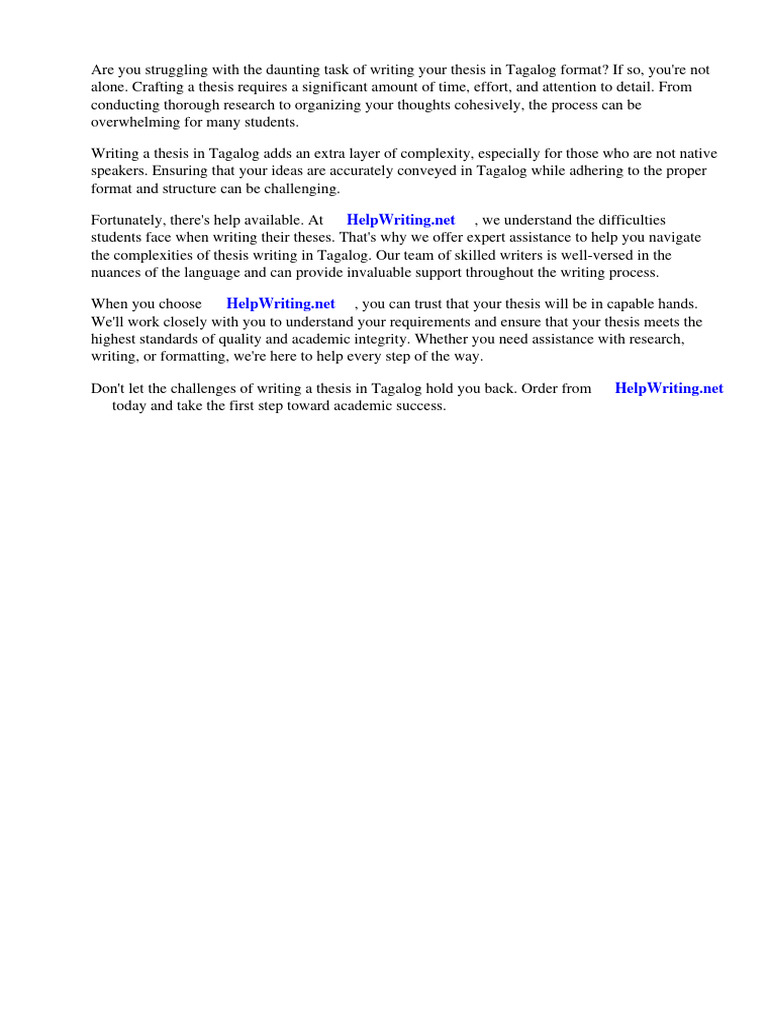 Format Ng Thesis Tagalog | PDF | Tagalog Language | Philippines