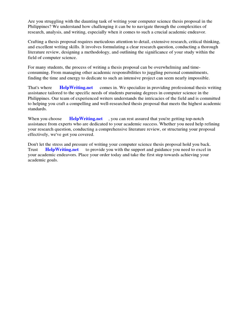 Computer Science Thesis Proposal Philippines | Download Free PDF ...