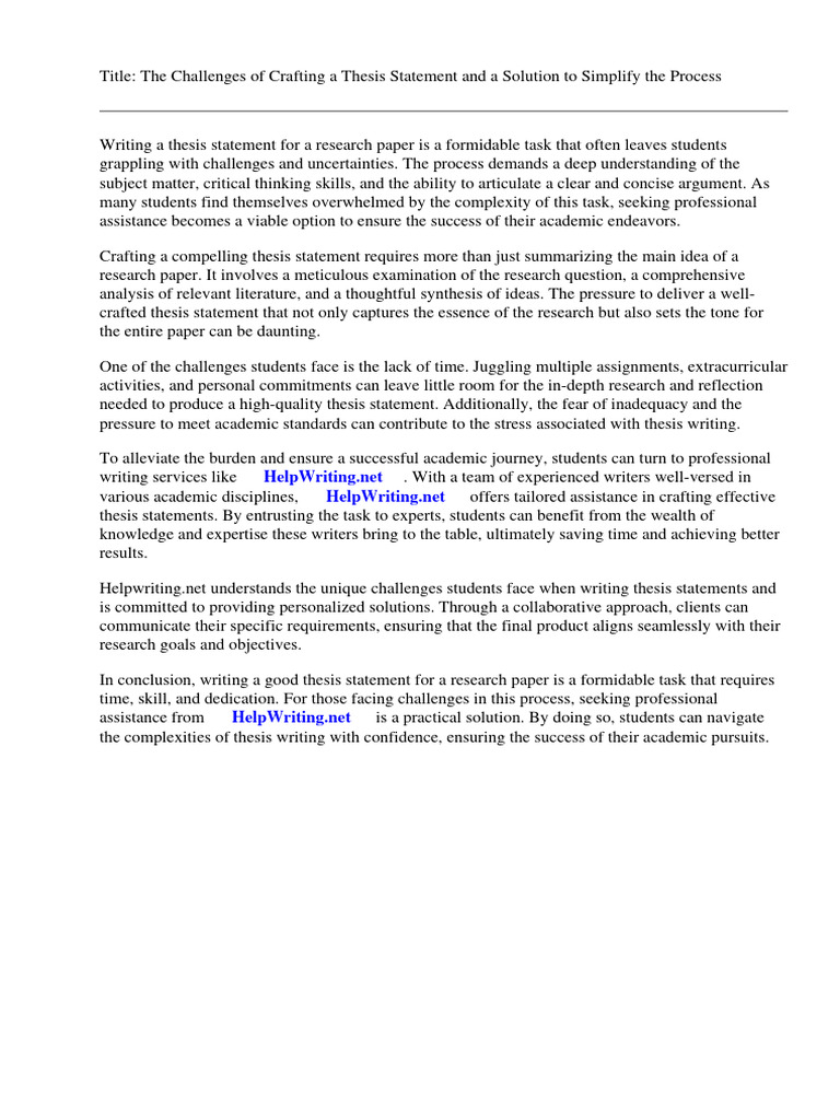 How To Write A Good Thesis Statement For A Research Paper Pdf Essays Thesis