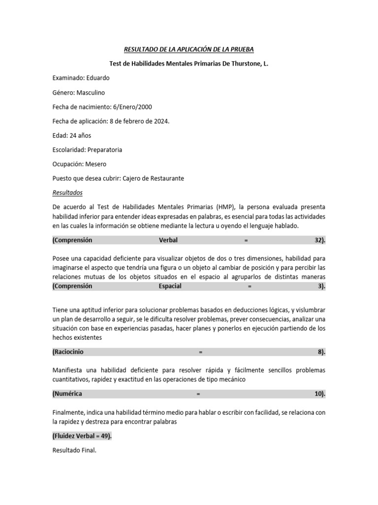 Ejemplo Reporte HMP | PDF