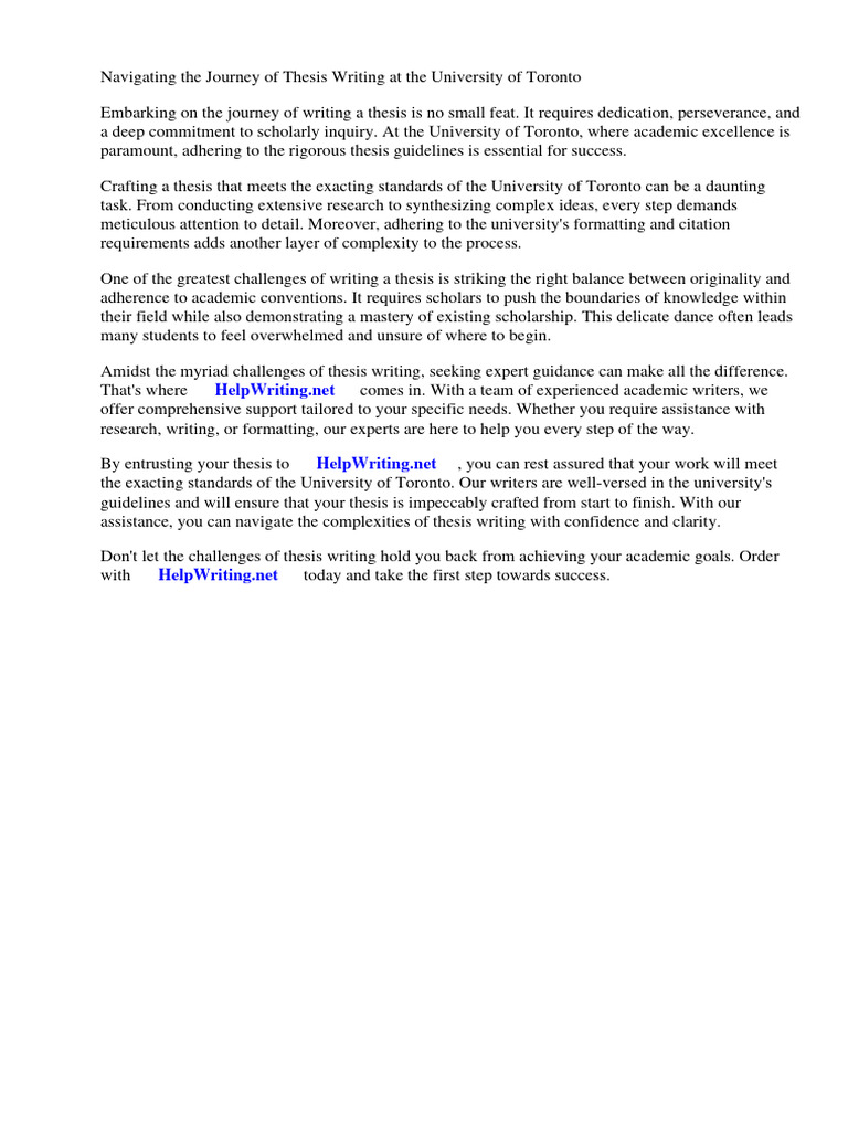 University of Toronto Thesis Guidelines | PDF | Thesis | Essays