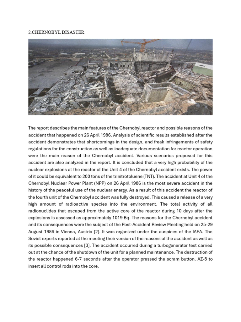 Document | PDF | Chernobyl Disaster | Nuclear Safety And Security