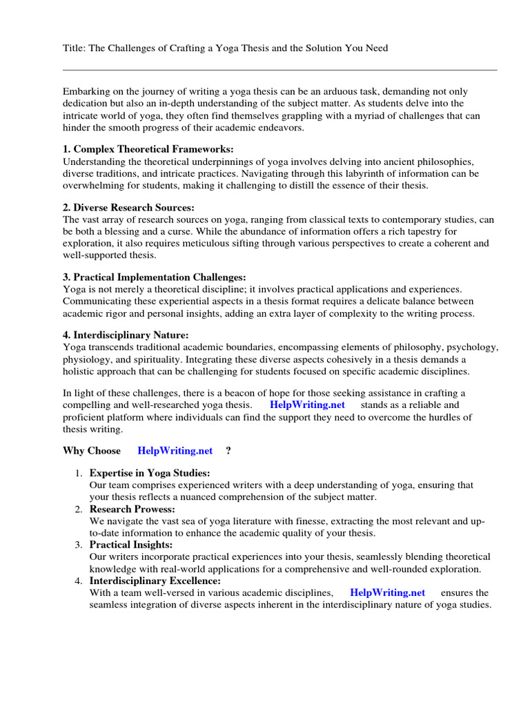 Yoga Thesis | PDF | Hatha Yoga | Asana