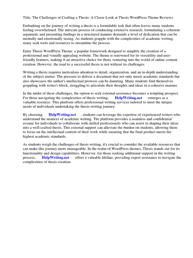 Thesis WordPress Theme Review Insights | PDF | Word Press | Websites