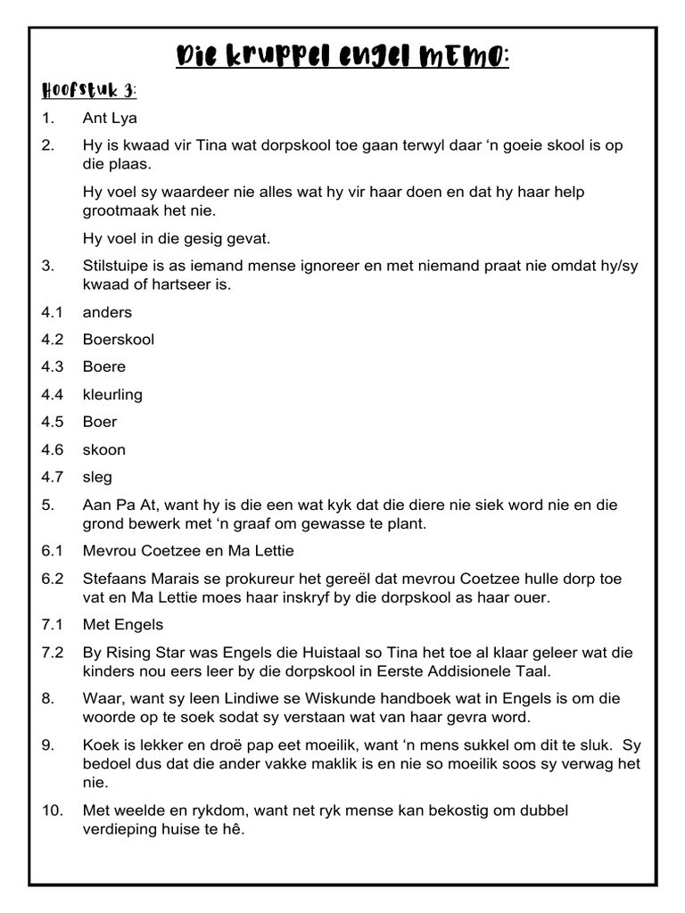 Die Kruppel Engel MEMO 3 | PDF