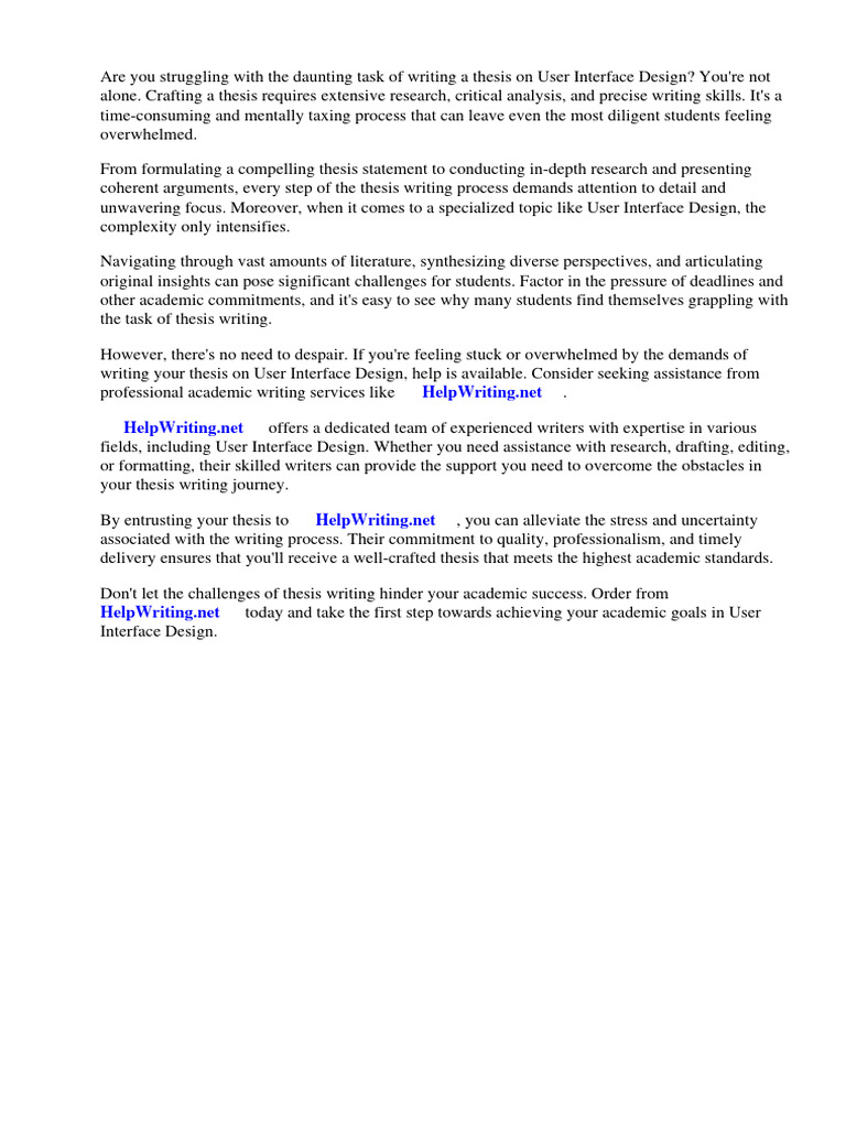 Thesis User Interface Design | PDF