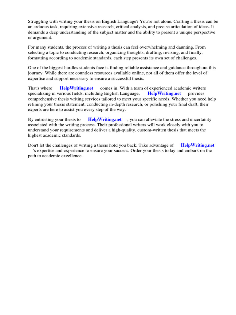 Sample Thesis Title About English Language | PDF | Thesis | Expert