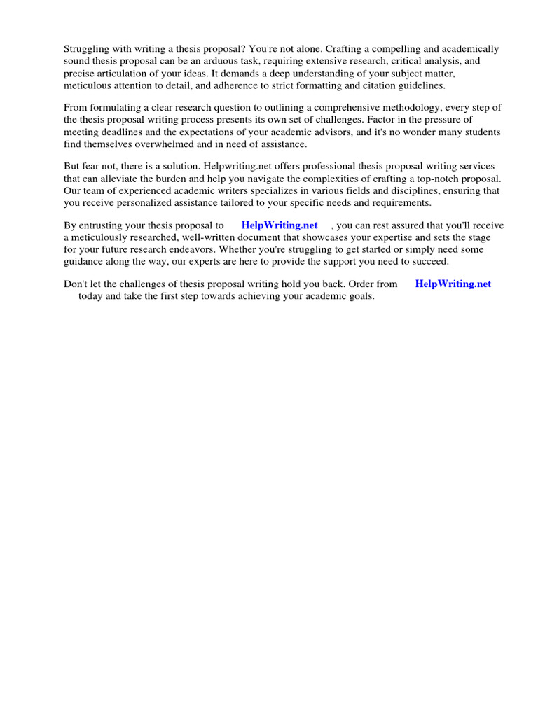 Download Thesis Proposal | PDF | Thesis | Hypothesis