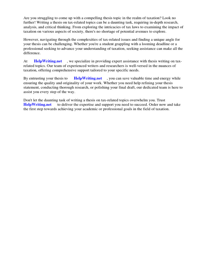 Tax Related Thesis Topics | PDF | Taxes | Capital Gains Tax