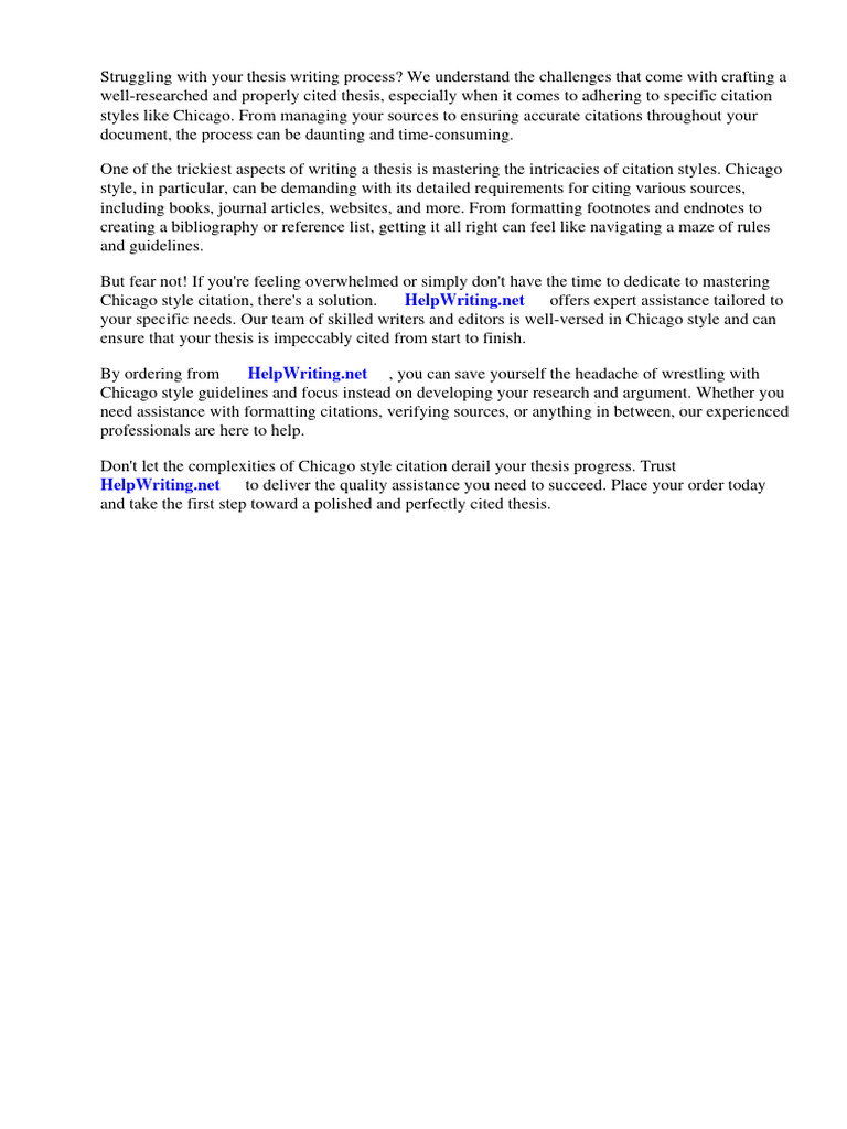 Citing Thesis Chicago Style | PDF | Citation | Note (Typography)
