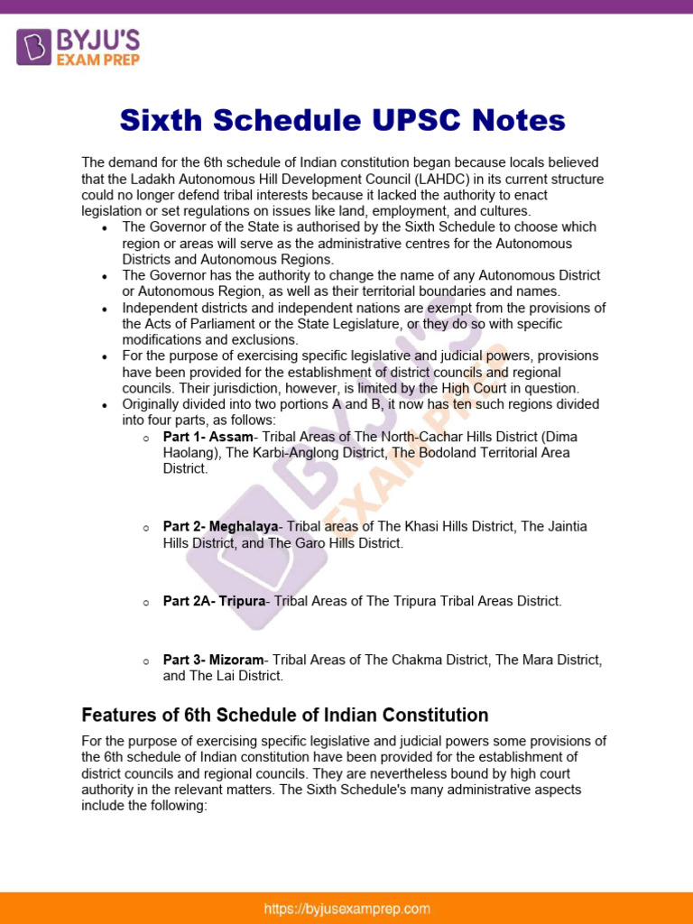sixth_schedule_upsc_notes_26 | PDF | Government | Justice