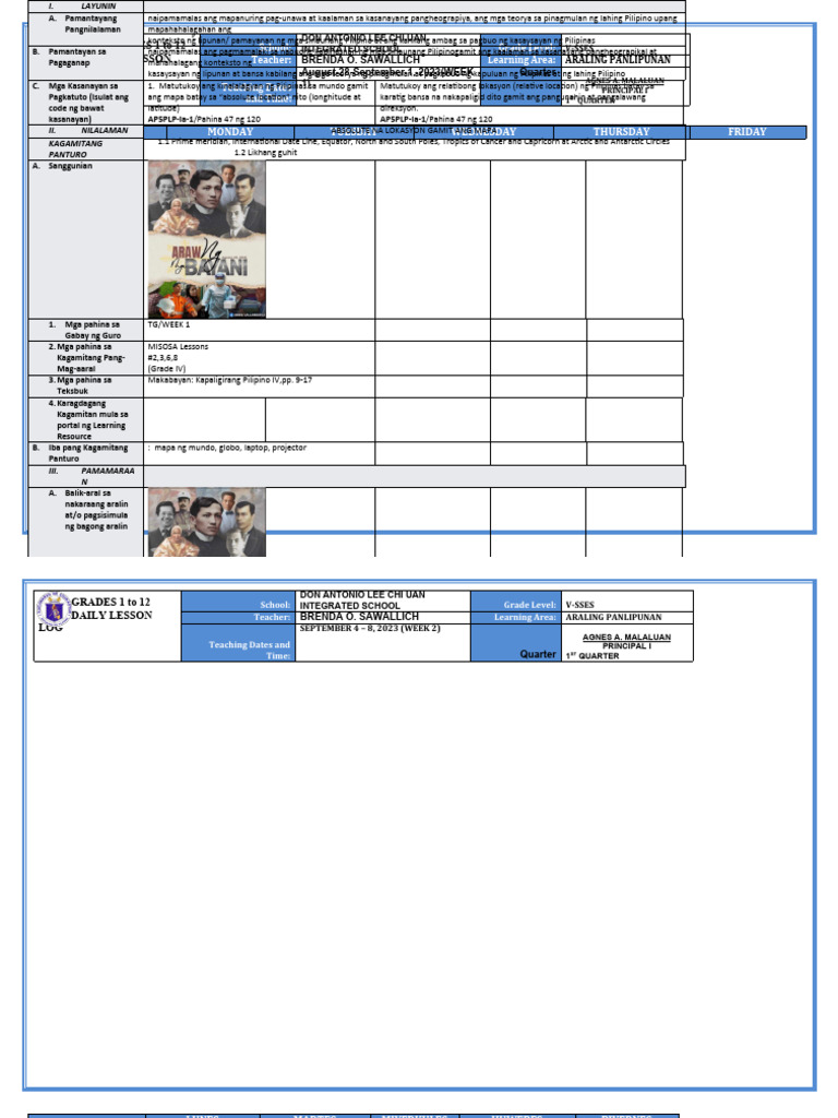 GRADE 5 APAN DLL Whole Year Grade 5 | PDF