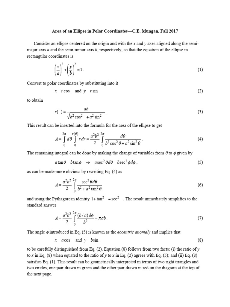 Ellipse Polar Coors | PDF | Ellipse | Circle Ellipse Polar Coors | PDF | Ellipse | Circle