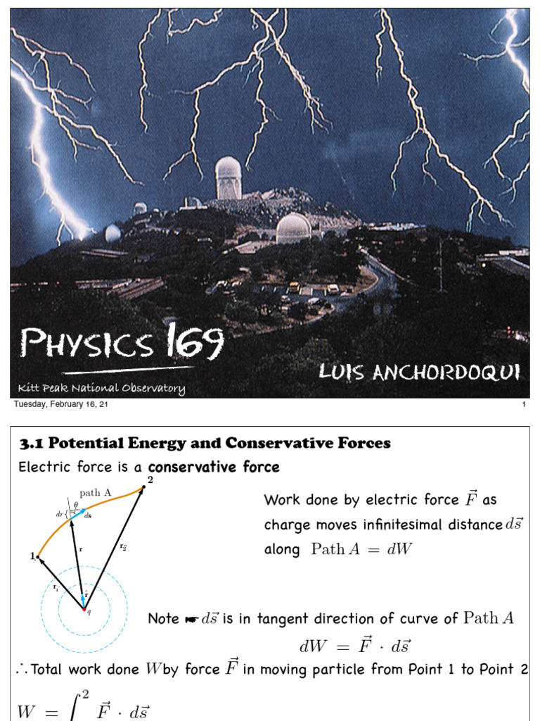 Physics 169: Luis Anchordoqui | PDF | Force | Potential Energy