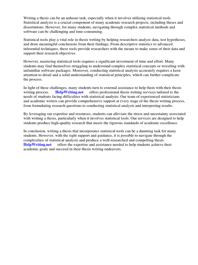 Statistical Tools in Thesis Writing | PDF