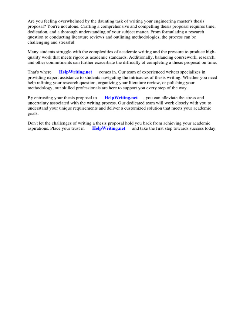 Engineering Masters Thesis Proposal Example | PDF | Thesis