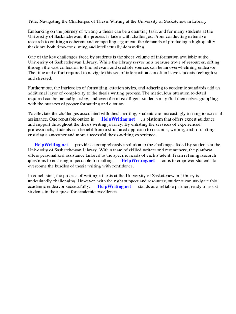 University of Saskatchewan Library Thesis | Download Free PDF | Libraries | Books