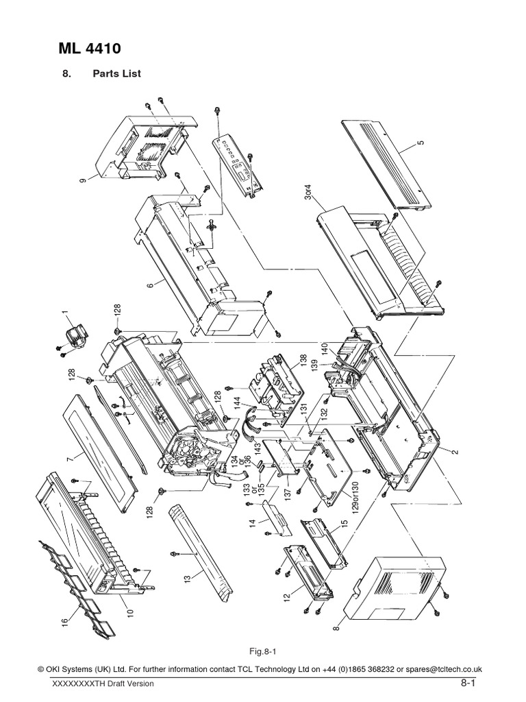 Oki ML 4410 PARTS LISTS | PDF