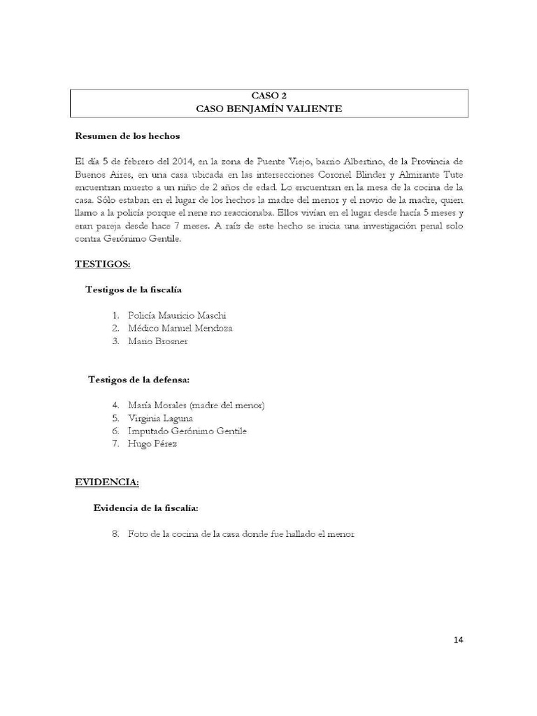 Caso Benjamin Valiente | PDF