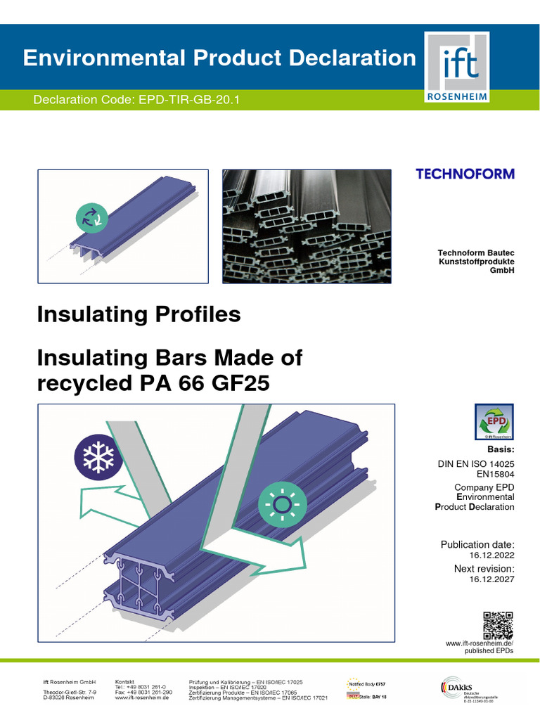 Epd Pa66 gf25 Recycled English | PDF | Life Cycle Assessment | Chemistry