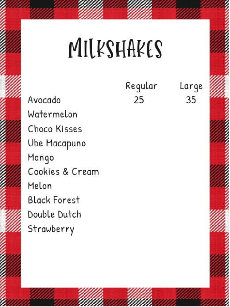Milkshakes | PDF