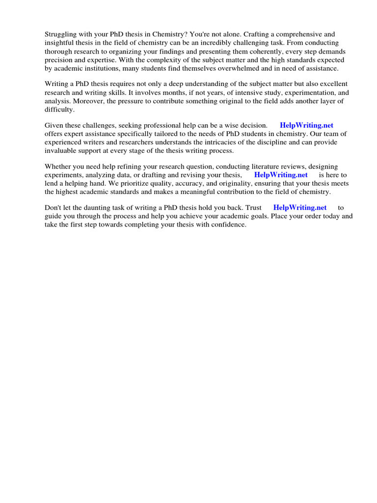 Phd Thesis Chemistry Examples | PDF | Thesis | Doctor Of Philosophy