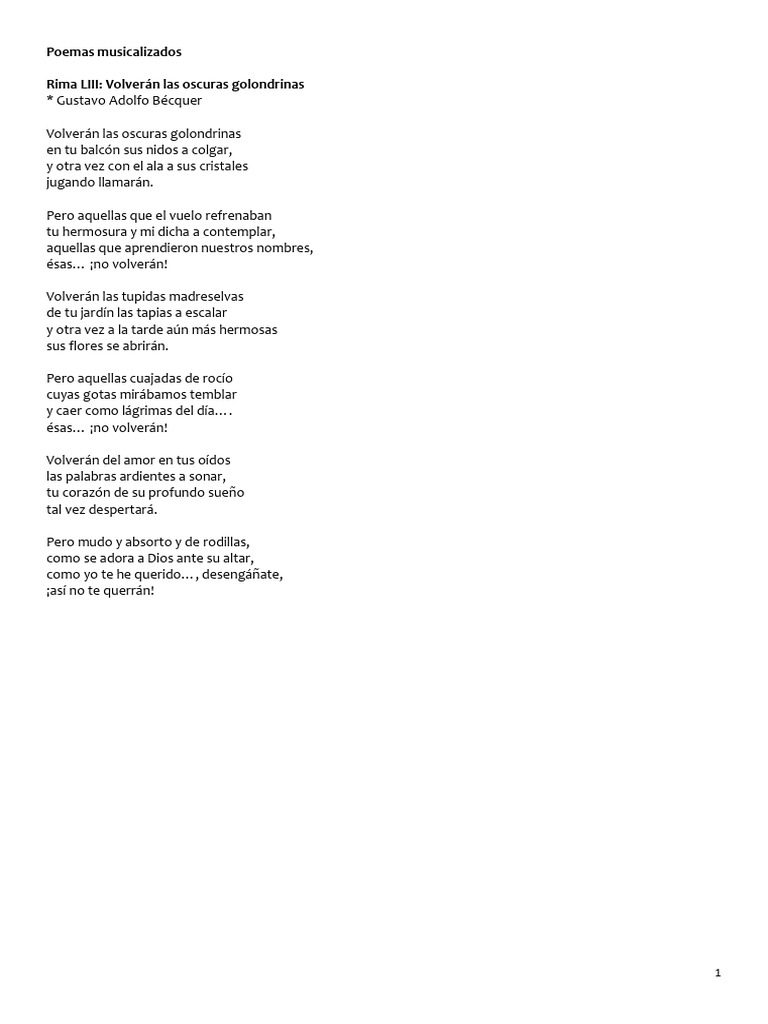 Poemas Musicalizados: Clásicos en Verso | PDF