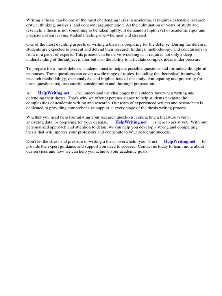 Possible Question and Answer in Thesis Defense | PDF | Thesis | Motivation