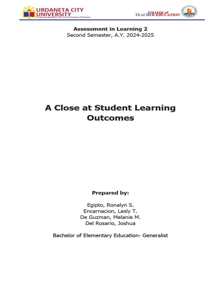 A Close Look at Student Learning Outcomes Handouts 2 | PDF | Learning | Behavior Modification