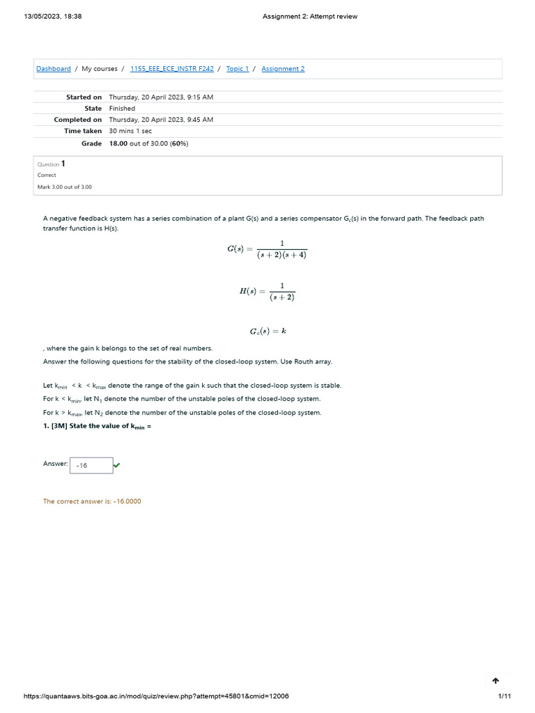 Assignment 2 | PDF | Control Theory | Feedback