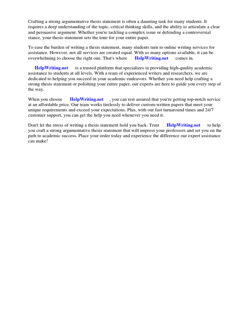 Strong Argumentative Thesis Statement Examples | PDF | Essays | Thesis Strong Argumentative Thesis Statement Examples | PDF | Essays | Thesis