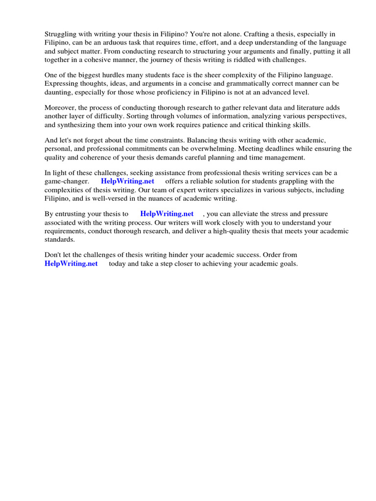 Halimbawa NG Thesis Sa Filipino Panimula | PDF | Tagalog Language ...