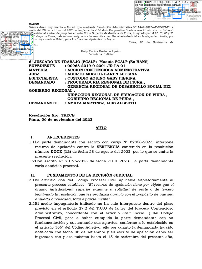 Res 2019009680053904000705824 | PDF | Apelación | Sentencia (ley)