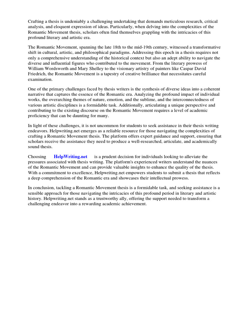 Romantic Movement Thesis | PDF | Romanticism | Landscape