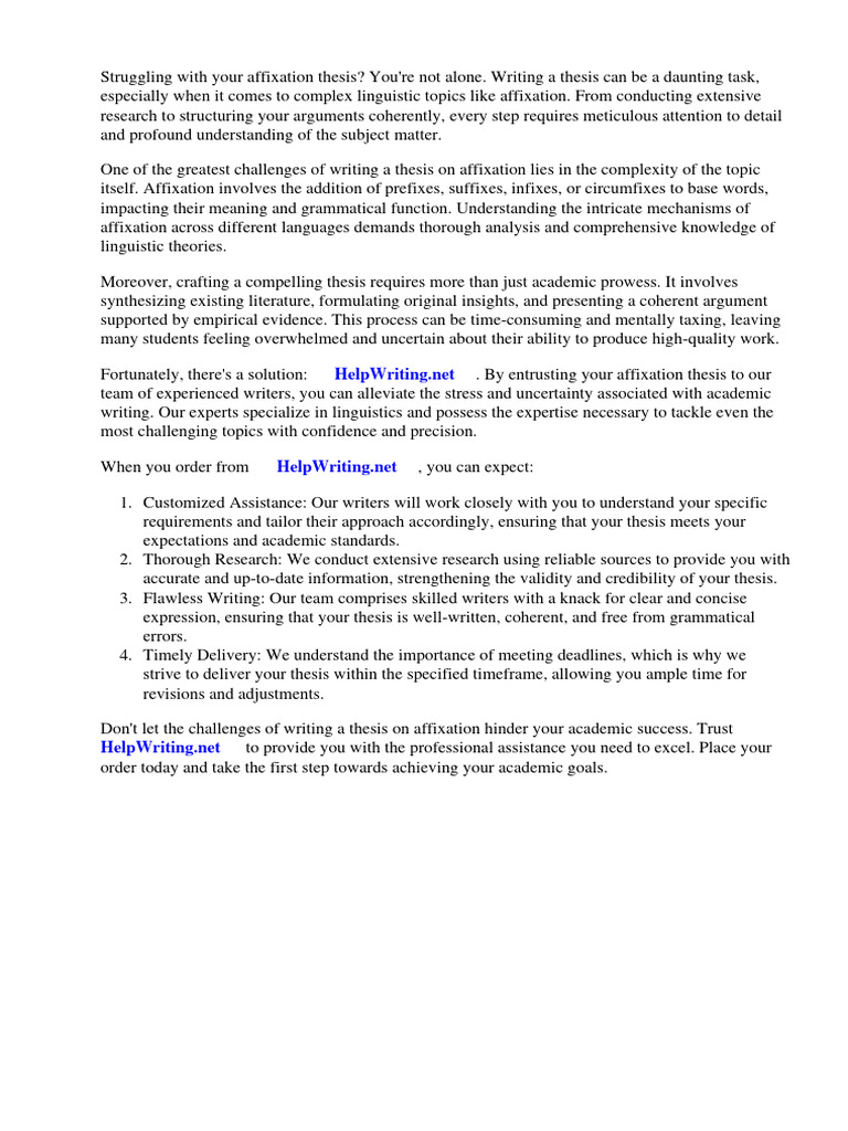 Affixation Thesis | PDF | Word | Morphology (Linguistics)