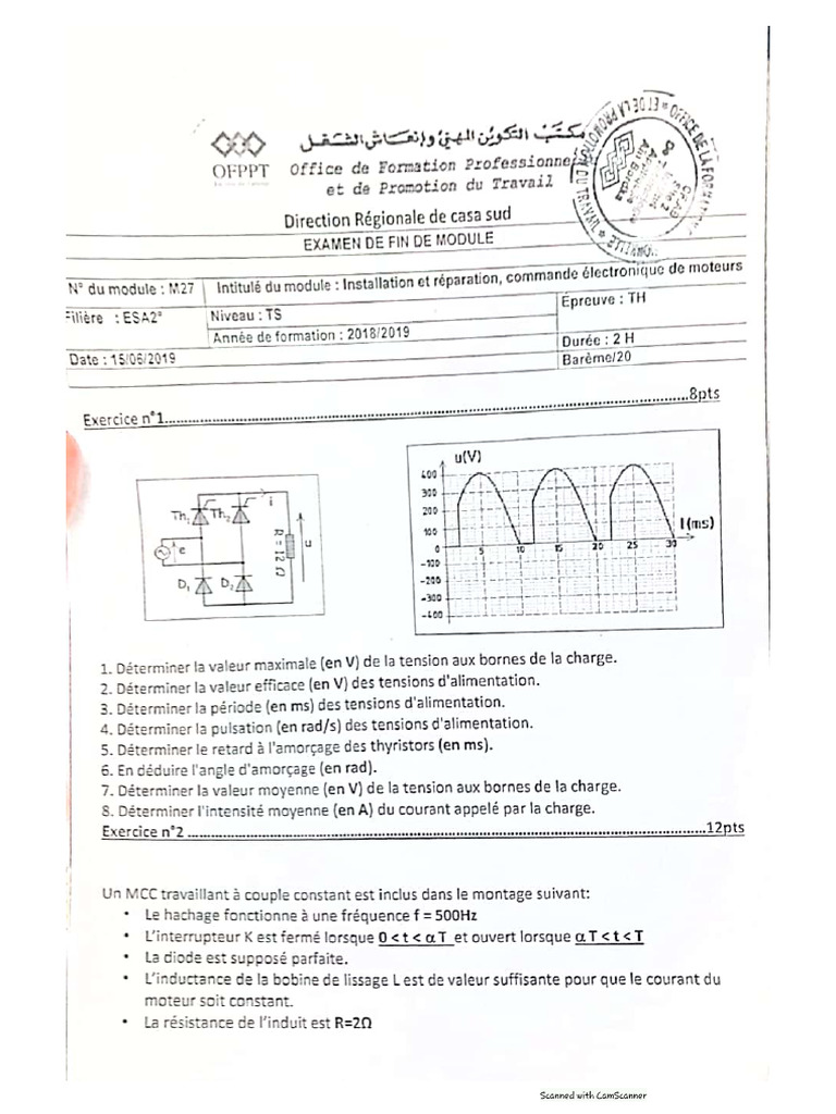 EFM (ESA) Module 27 2019 Casa Sud - (WWW - Diploma.ma) | PDF