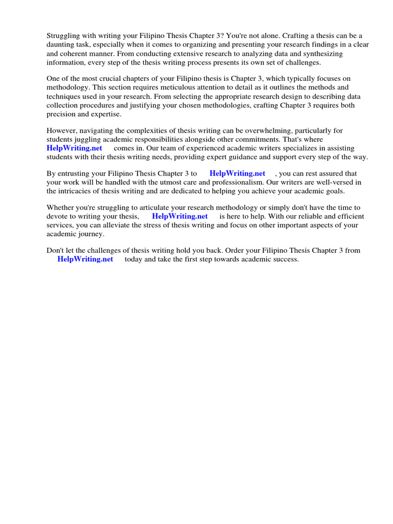 Filipino Thesis Chapter 3 | PDF | Methodology | Tagalog Language