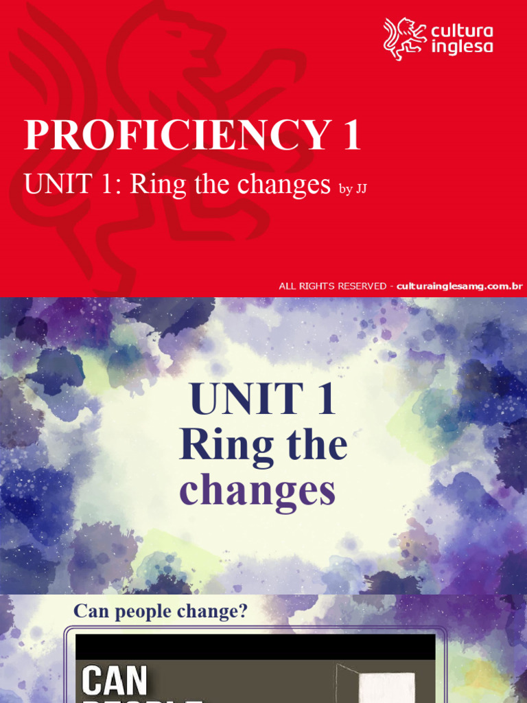PROFICIENCY 1 UNIT 1 (Ring The Changes) | Download Free PDF | Verb | Grammatical Tense