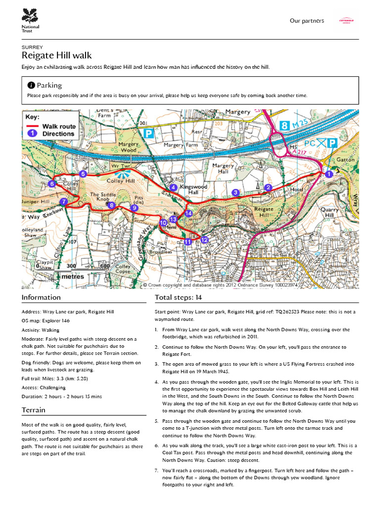 Reigate Hill Walking Trail Guide | PDF | Land Transport | Transport