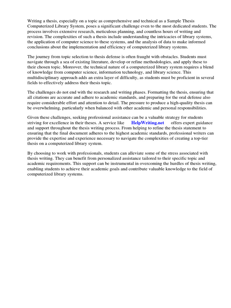 Sample Thesis Computerized Library System | PDF | Libraries | Thesis