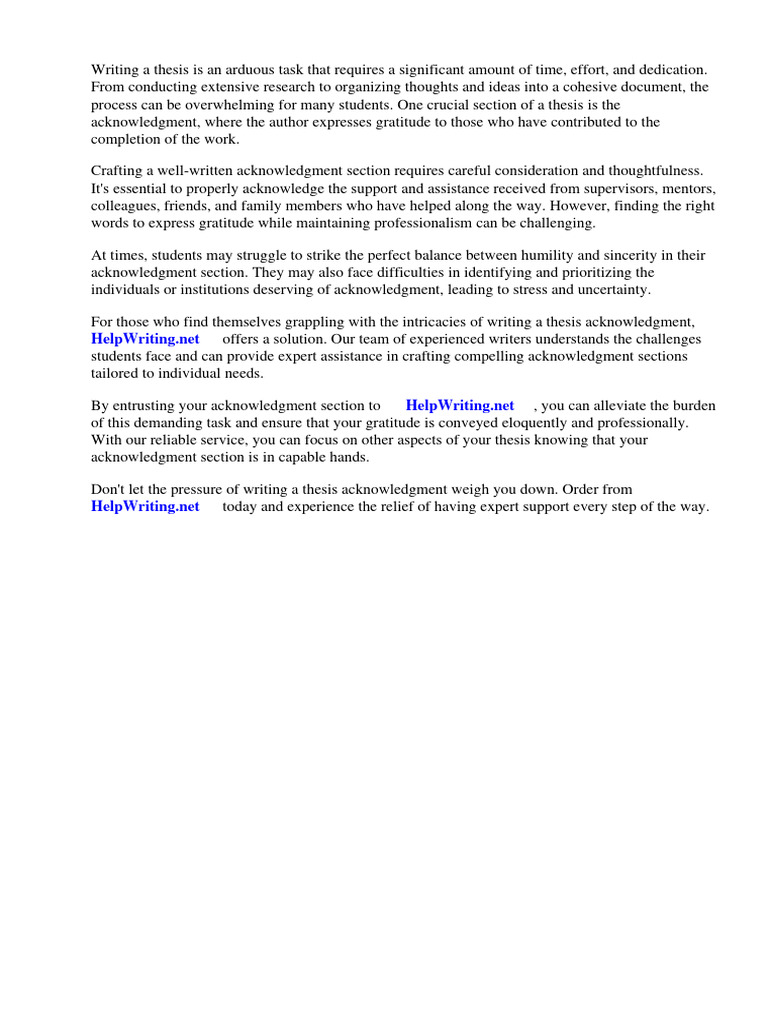 Samples of Acknowledgement in Thesis | PDF | Thesis | Gratitude