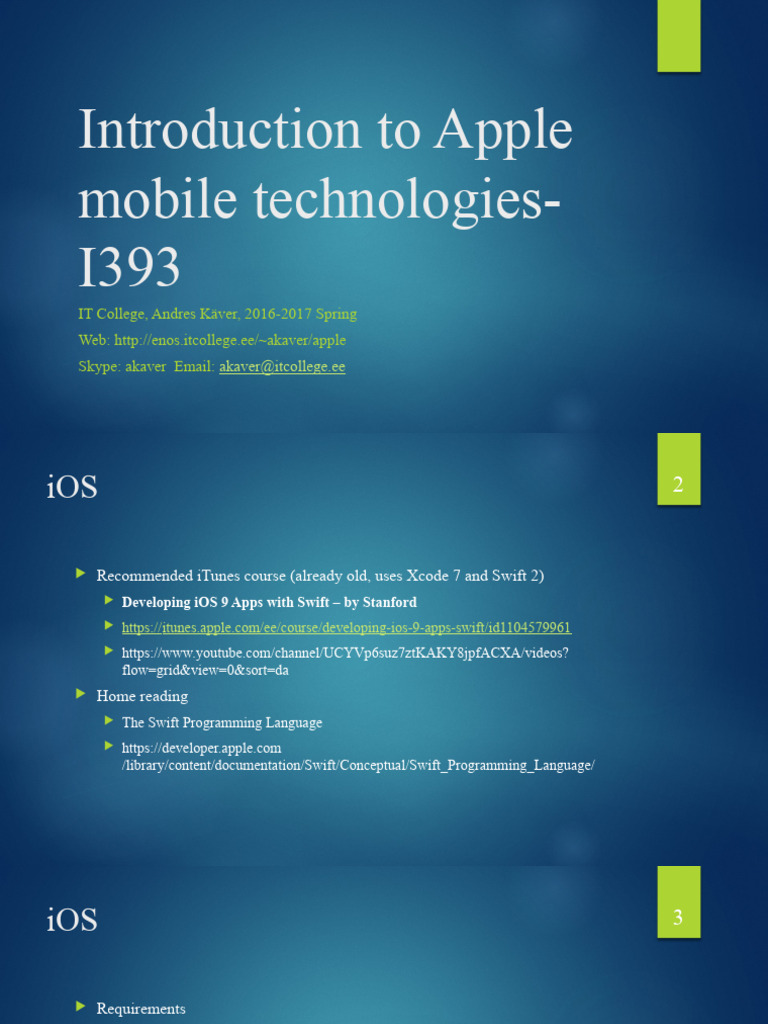 Lecture01 - Intro, Overview, MVC, Code Vs UI | PDF | Swift (Programming Language) | Ios