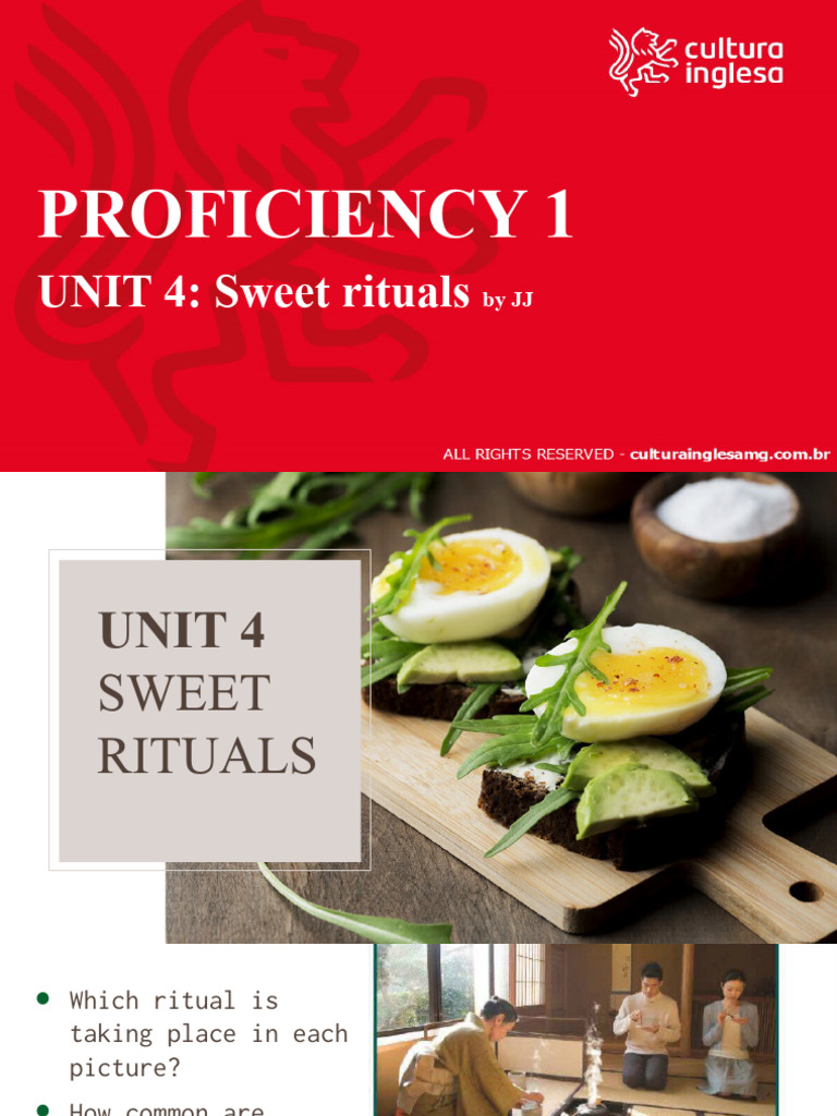 PROFICIENCY 1 UNIT 4 (Sweet Rituals) | PDF