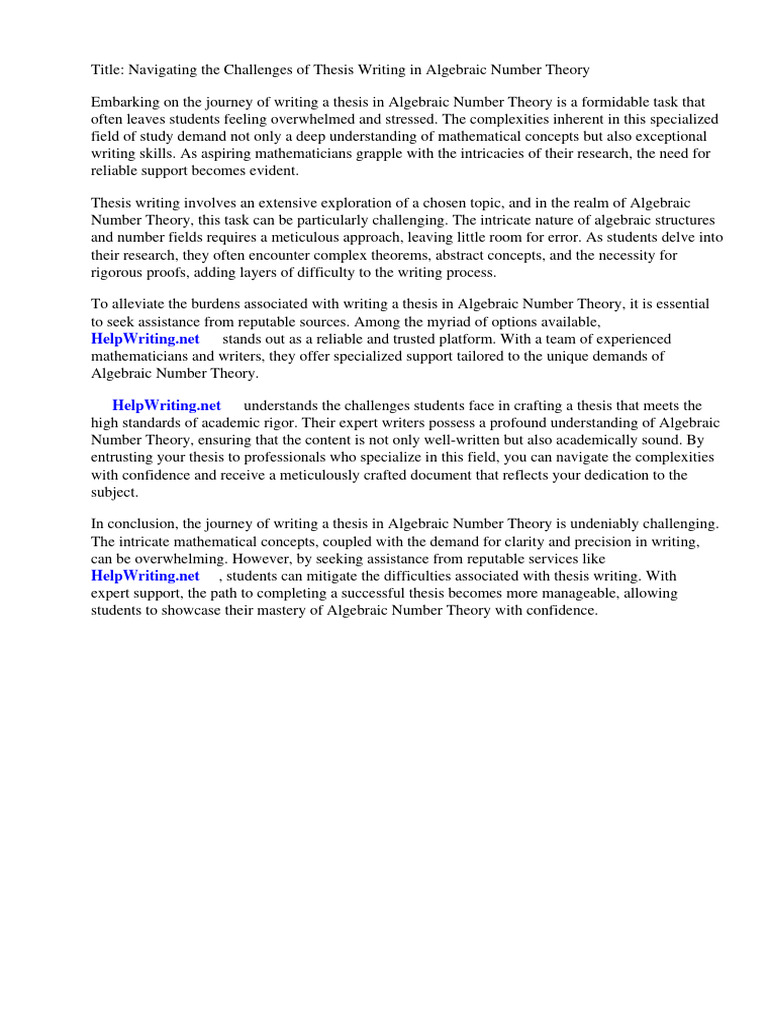 Thesis Algebraic Number Theory | Download Free PDF | Field (Mathematics ... Thesis Algebraic Number Theory | Download Free PDF | Field (Mathematics ...