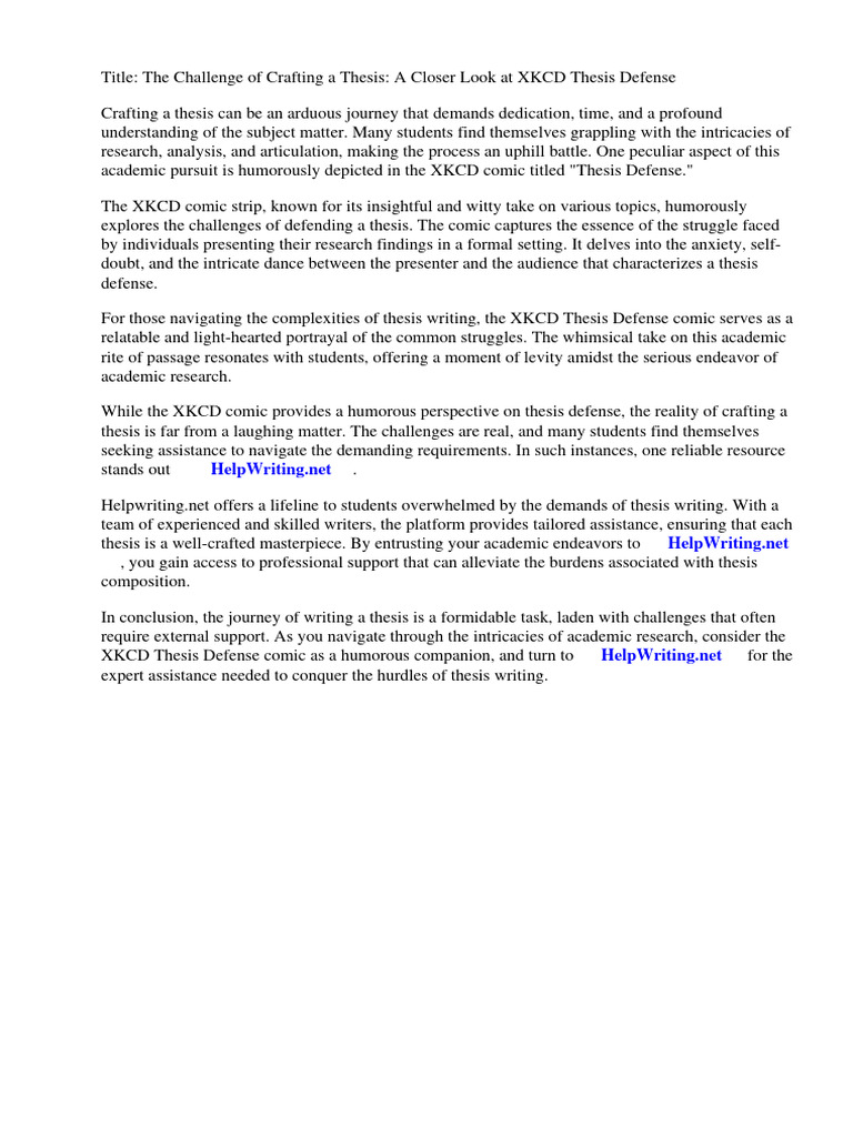 Explain XKCD Thesis Defense | Download Free PDF | Thesis | Essays