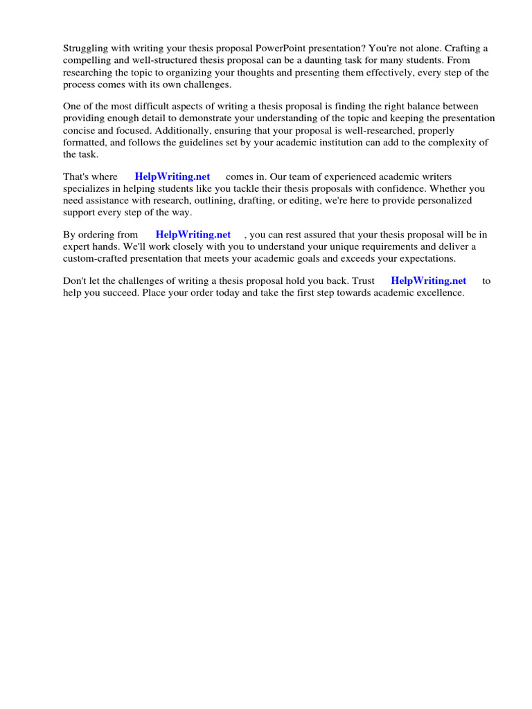 Thesis Proposal PPT Sample | PDF